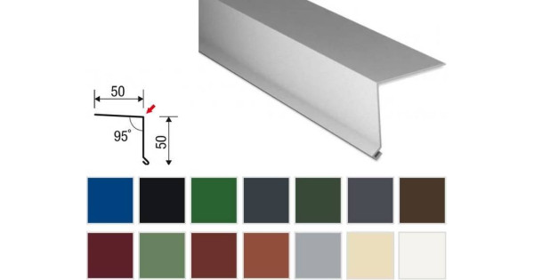 Traufenblech : Traufenblech - Stahl - 2000 x 50 x 50mm